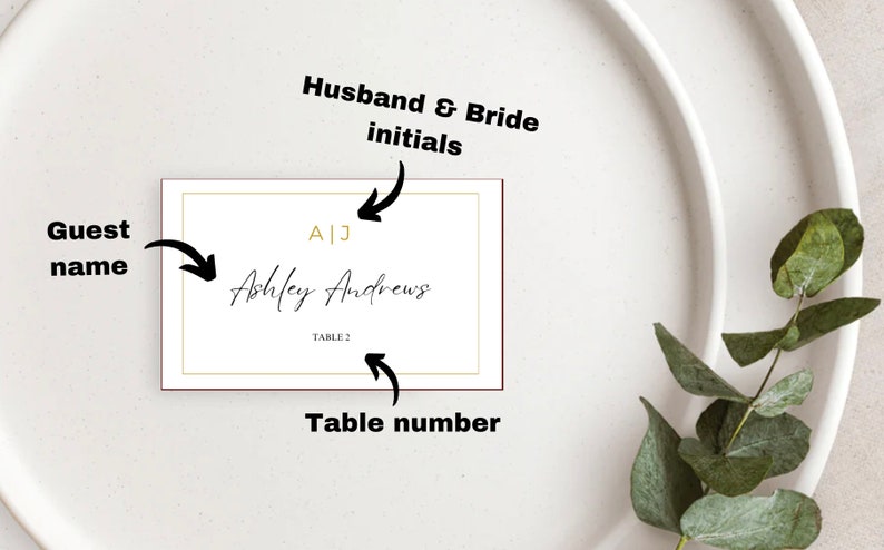 Elegant Gold Place Cards, Custom Wedding Decor, Personalized Name Cards ...