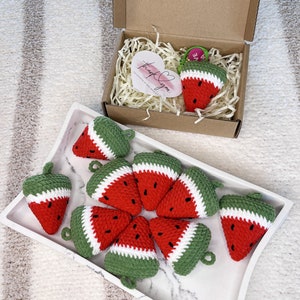 Personalized Crochet Keychain Watermelon Handmade Fruit Keychain ...