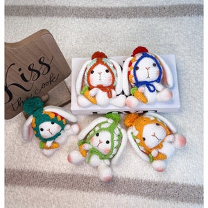 Bunny Plush Keychain Crochet Animal Bunny Plush for Girl's - Etsy