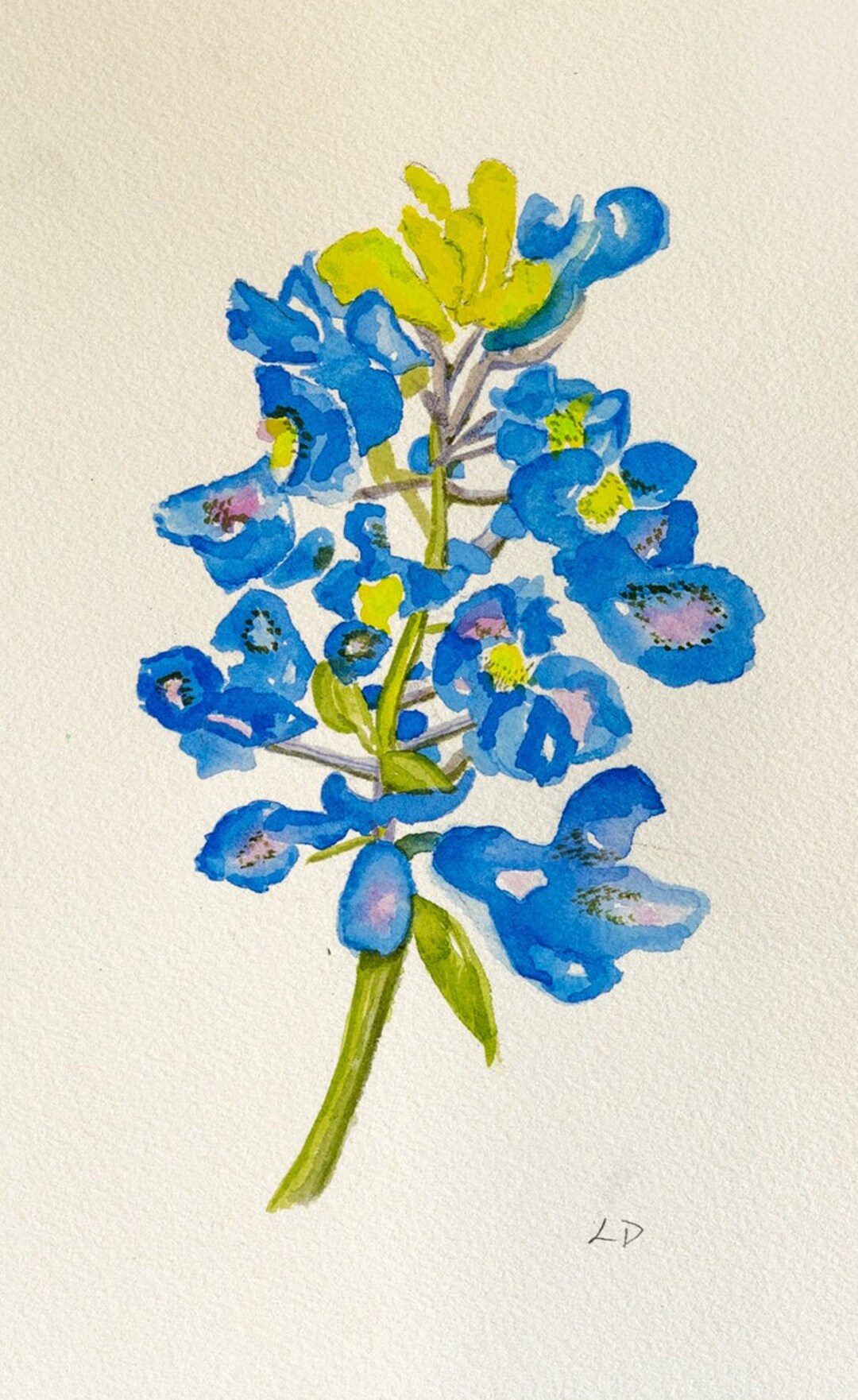 Botanical Original Watercolor Painting 6x8 on Archival-quality Arches ...