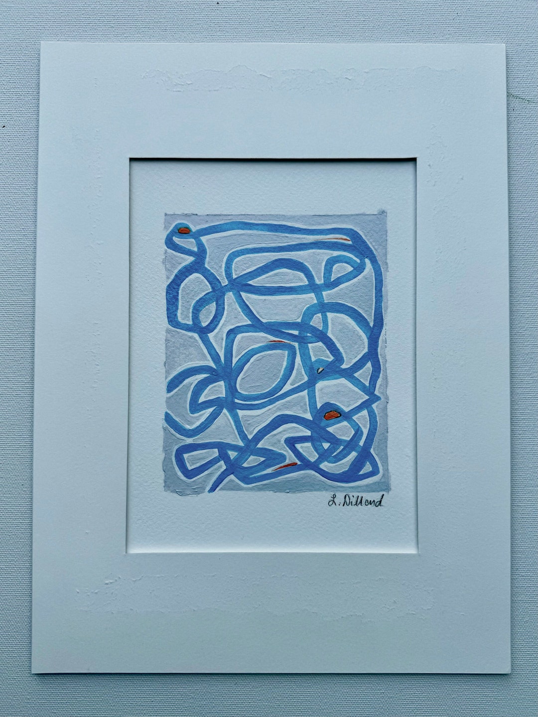 Original Abstract Painting on Paper by Linda Dillard Bright Colorful ...