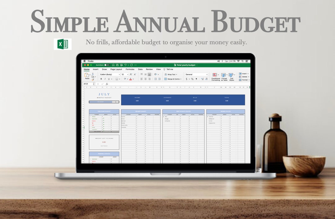 Affordable Annual Budget Template - Etsy