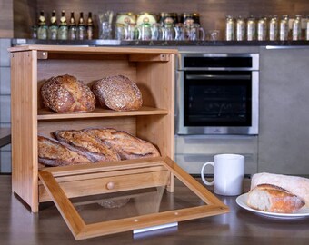 Glass Front Bread Box - Etsy