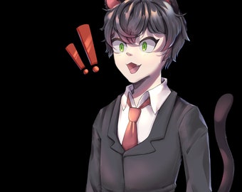 Cute Chibi Calico Cat Pngtuber W/ 4 Expressions for Twitch and ...