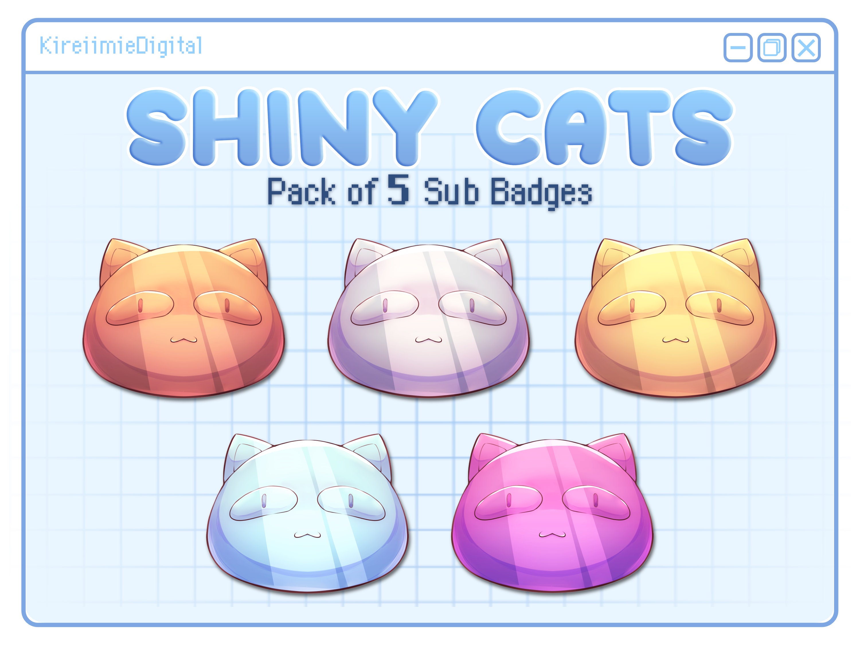 Shiny Chibi Cat Sub and Role Badges for Twitch and Discord, Cute ...