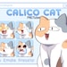 Cute Chibi Calico Cat Pngtuber W/ 4 Expressions for Twitch and ...