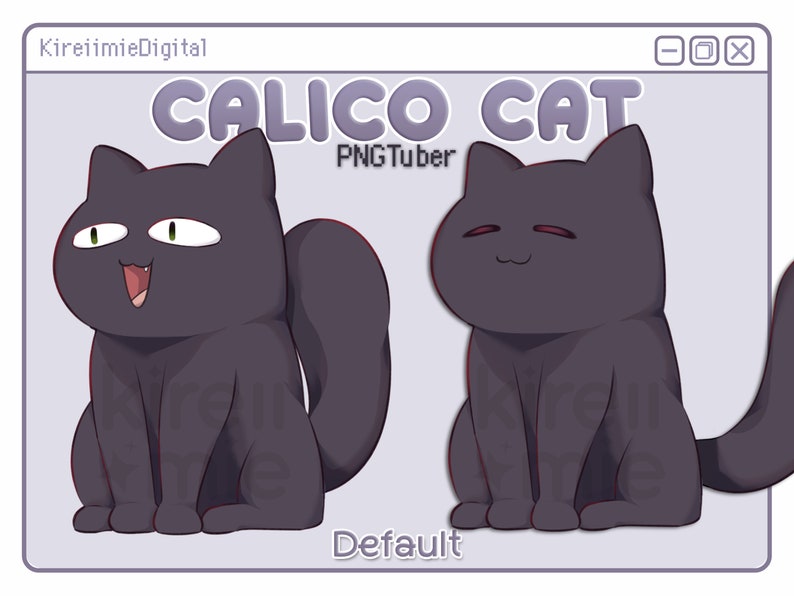 Cute Chibi Black Cat Pngtuber W/ 4 Expressions for Twitch and Streaming ...