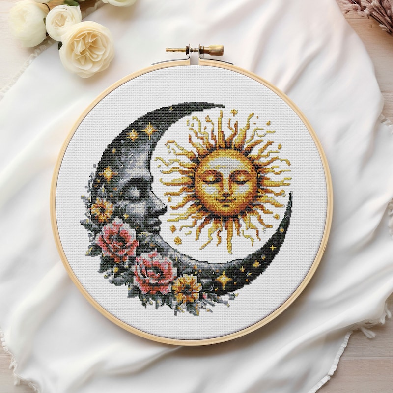 Sun Cross Stitch - Etsy