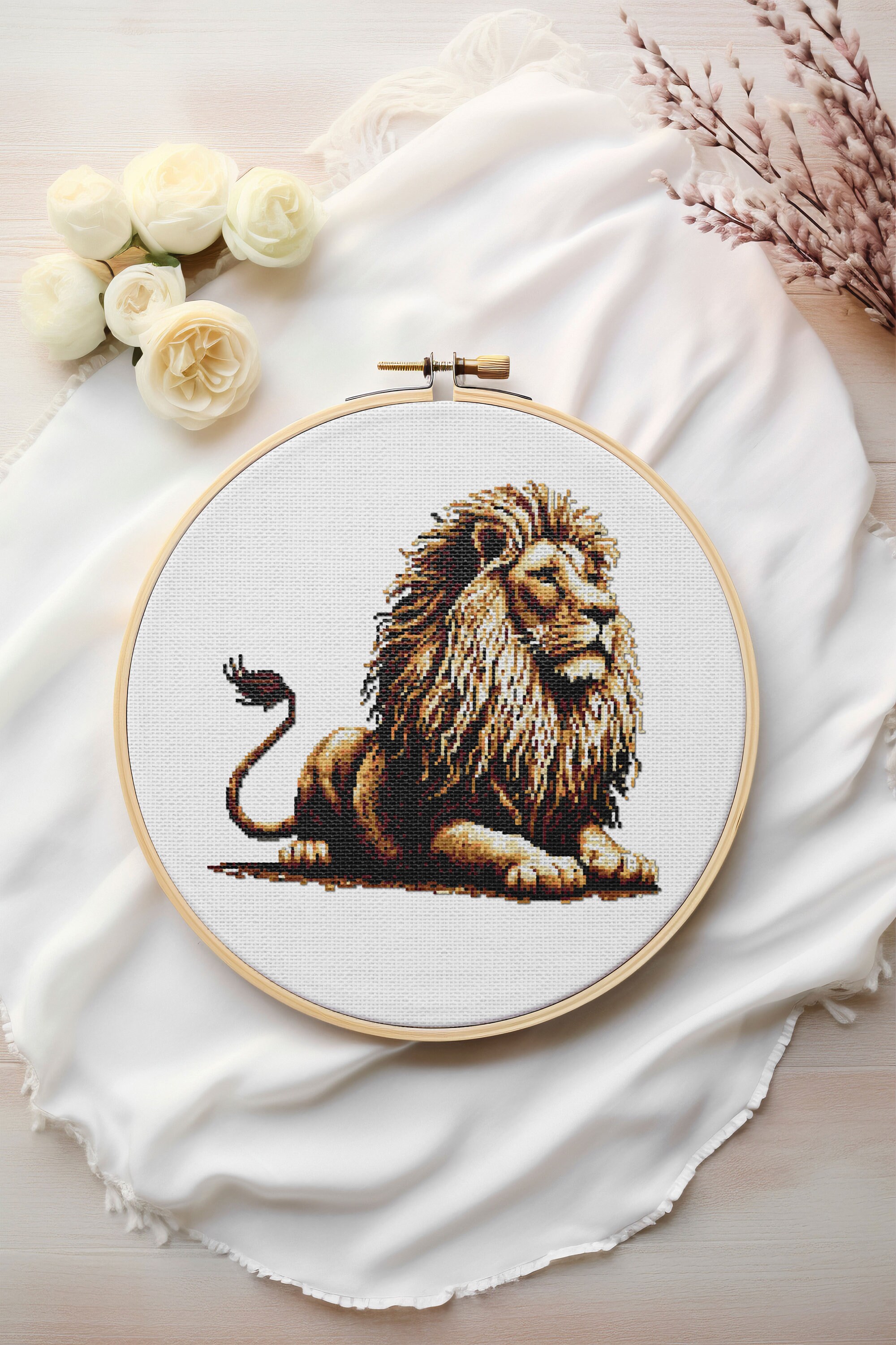Lion Cross Stitch Pattern, Lion Silhouette ,animals Series, Instant PDF ...