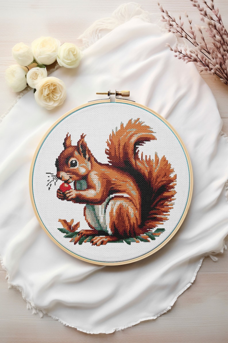Squirrel Cross Stitch Pattern PDF, Animal Cross Stitch, Instant ...