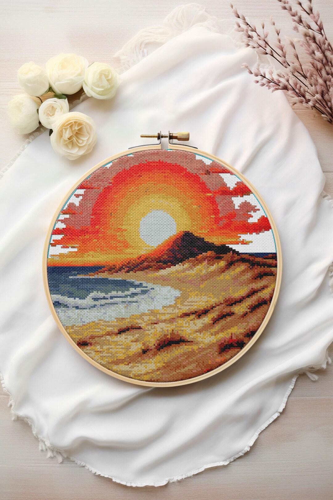 Dune Cross Stitch, Sunset in the Desert Cross Stitch Pattern, Counted ...