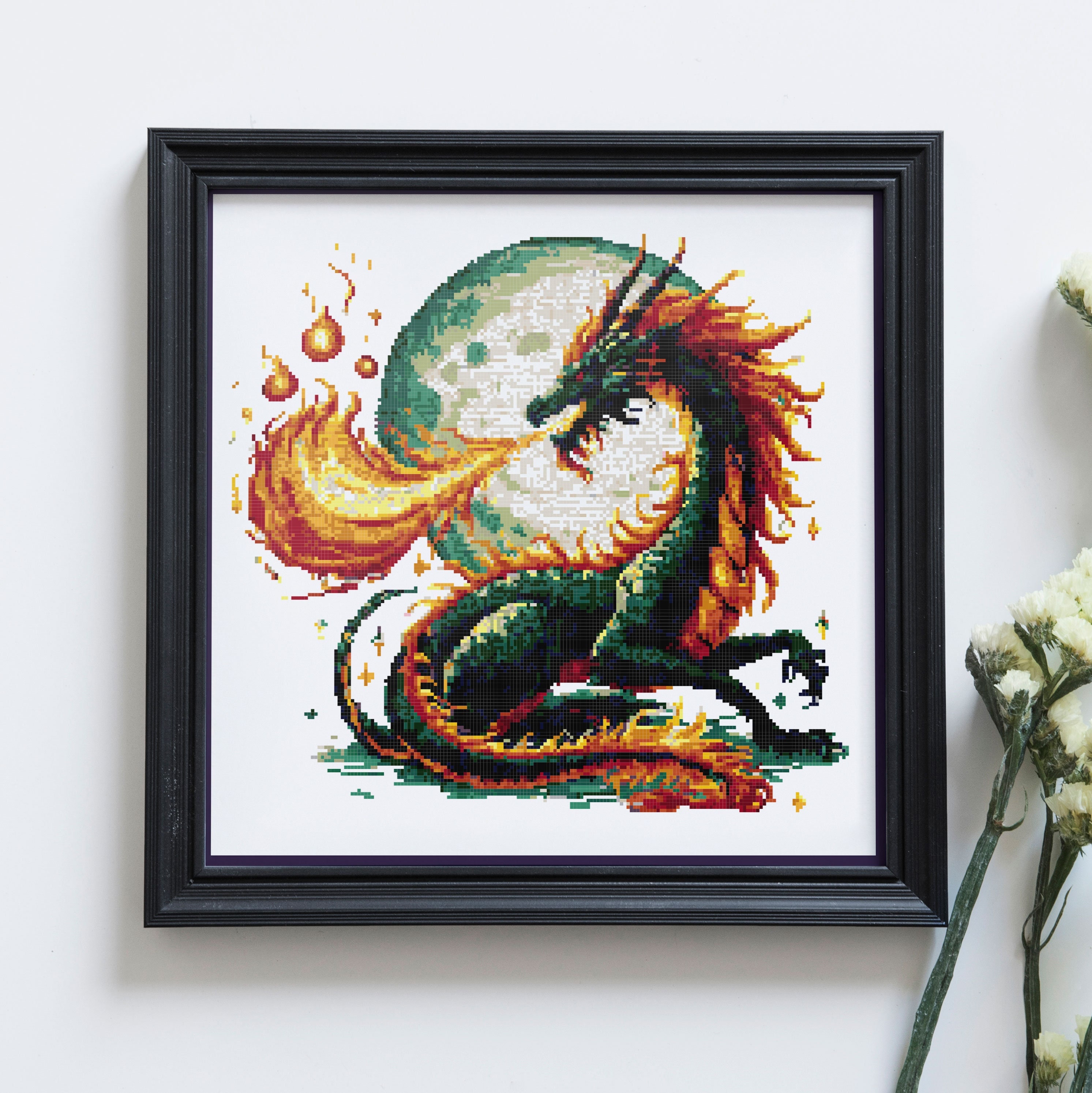 Dragon Cross Stitch Pattern PDF, Dragon Counted Cross Stitch, Fantasy ...