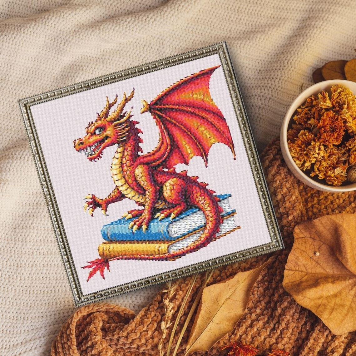 Dragon Cross Stitch Pattern Fantasy Design Pdf Pattern Etsy