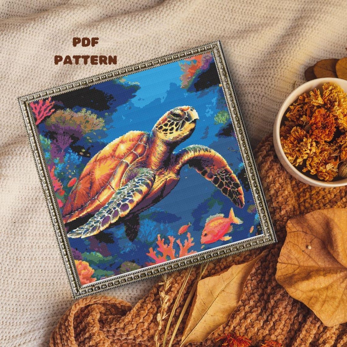 Animal Cross Stitch Pattern PDF Bundle: Cat, Turtle, Frog, Horse ...