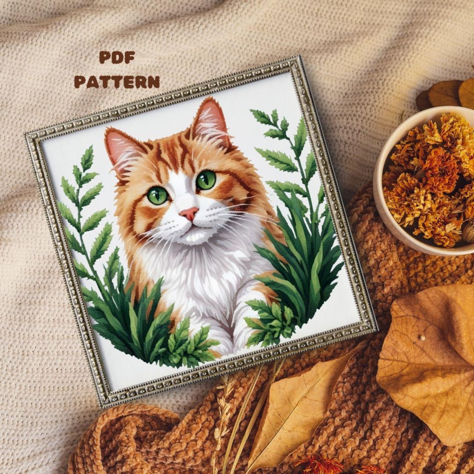 Animal Cross Stitch Pattern PDF Bundle: Cat, Turtle, Frog, Horse ...