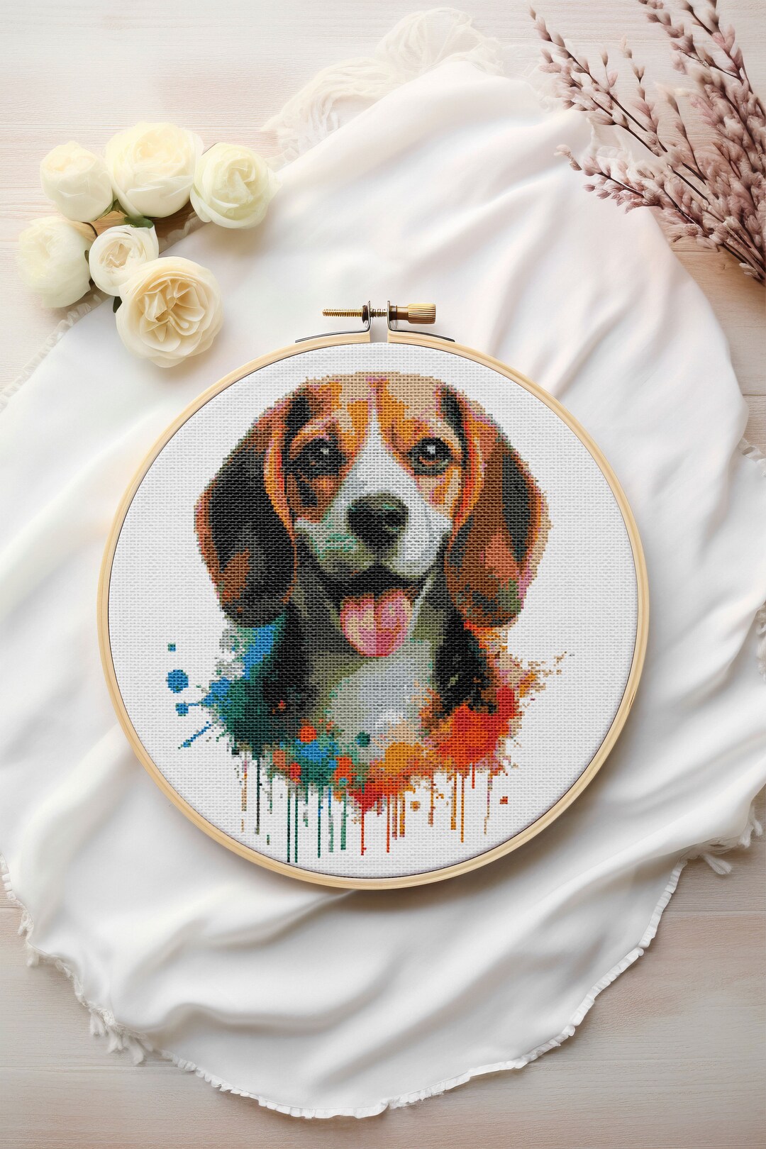 Beagle Cross Stitch Pattern Instant PDF Download - Beagle Dog Cross ...
