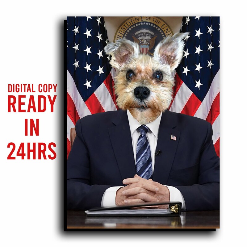 Dog President Portrait - Etsy UK