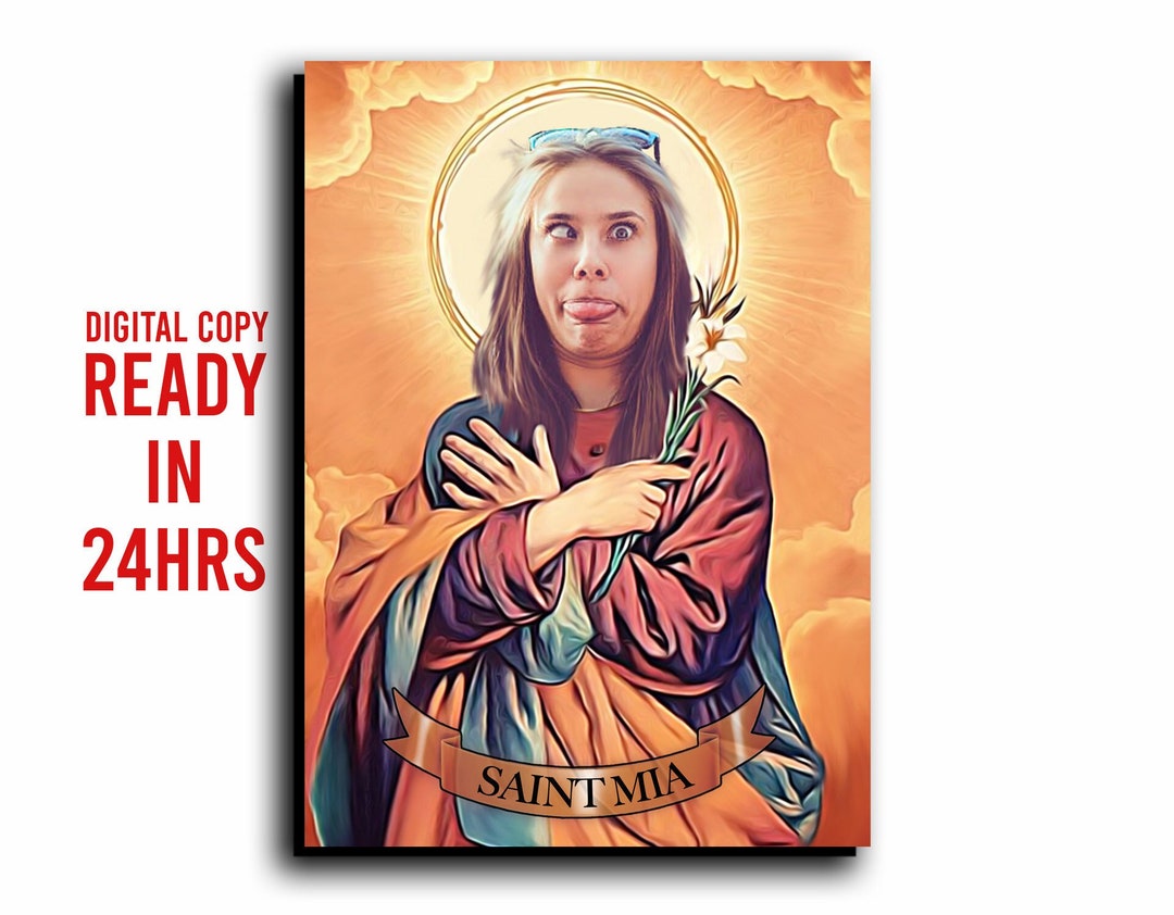 Saint Custom Portrait Funny Saint Selfie Portrait Funny - Etsy