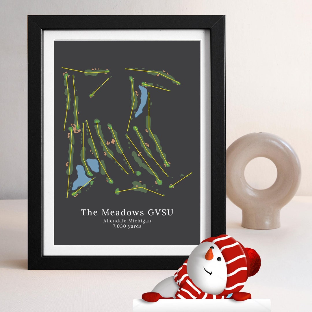 Personalized Golf Course Map, Golf Art Decor, Illustrated Golf Map ...