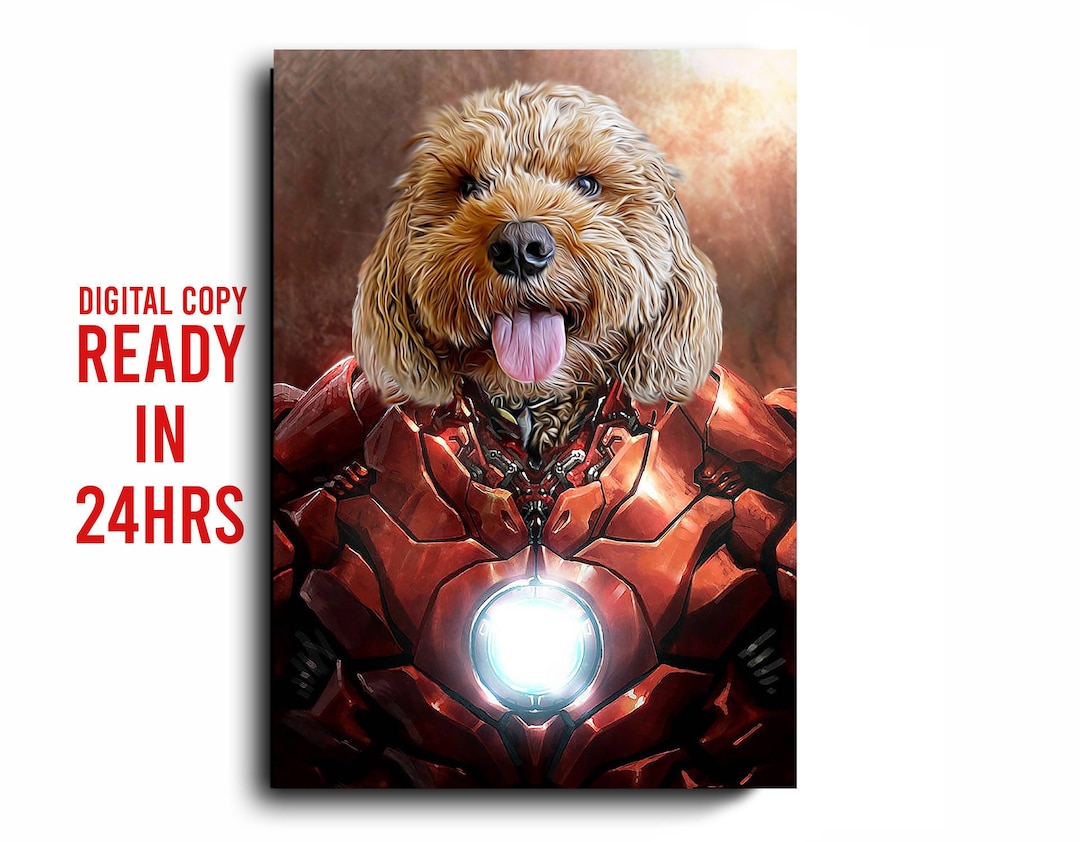Superhero, Custom Iron Man (parody), Iron Man Pet Portrait, Pet ...