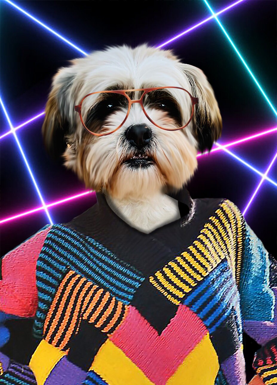 80s and 90's, Retro Pet Wall Poster, Custom Retro Pet Portrait, Custom ...