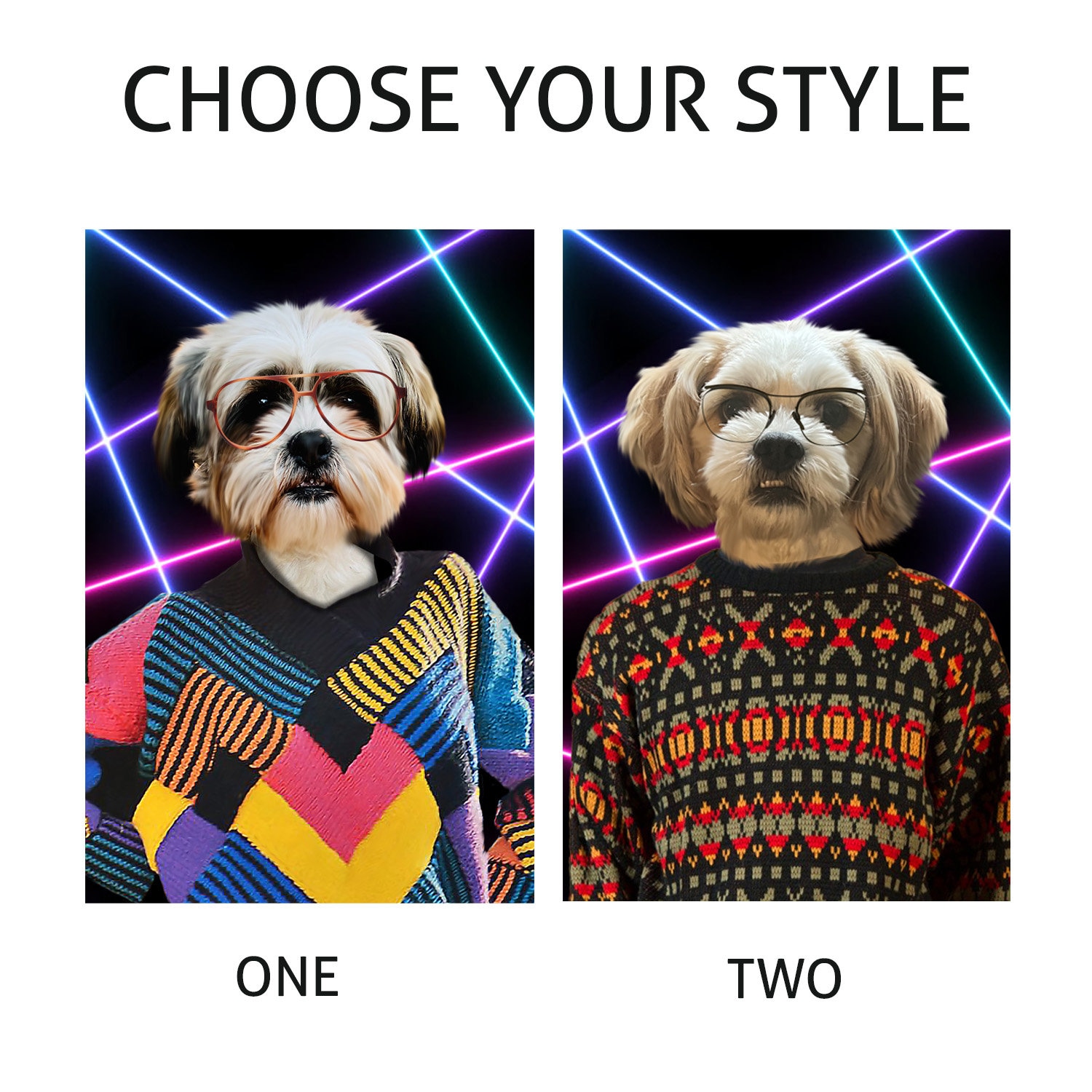 80s and 90's, Retro Pet Wall Poster, Custom Retro Pet Portrait, Custom ...