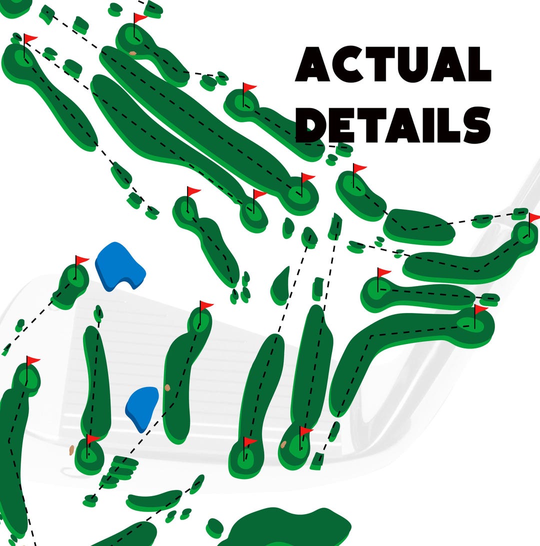 Personalized Golf Course Map, Custom Golf Course, Illustrated Golf Map ...
