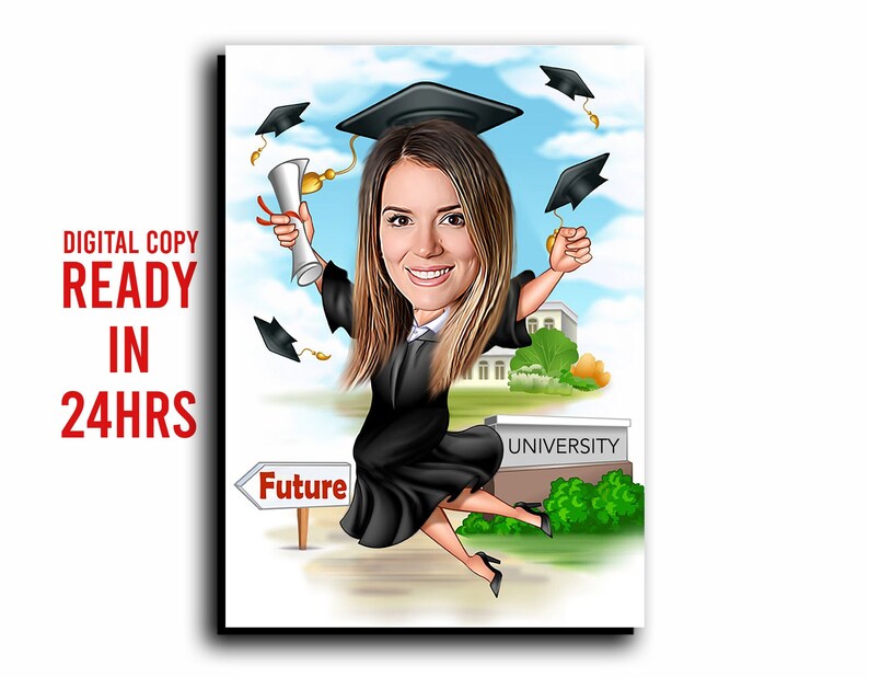Graduation, Customized Graduation Cartoon Faces, Caricature Gift, Gift ...