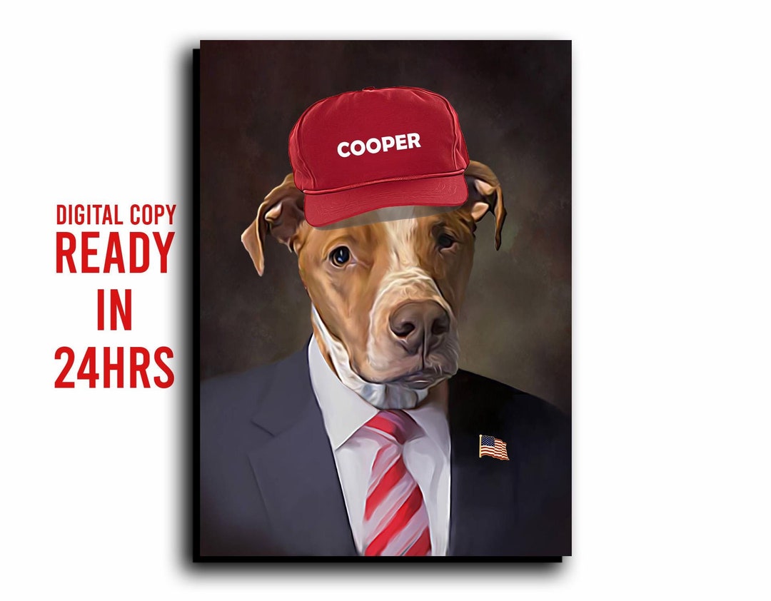 Personalized Trump Pet Poster, Unique Trump Pet Portrait, Funny Pet ...