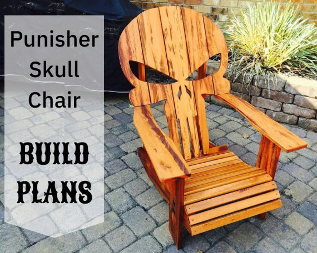 Unique DIY Plans for Adirondack Skull Punisher Chair Step by - Etsy ...