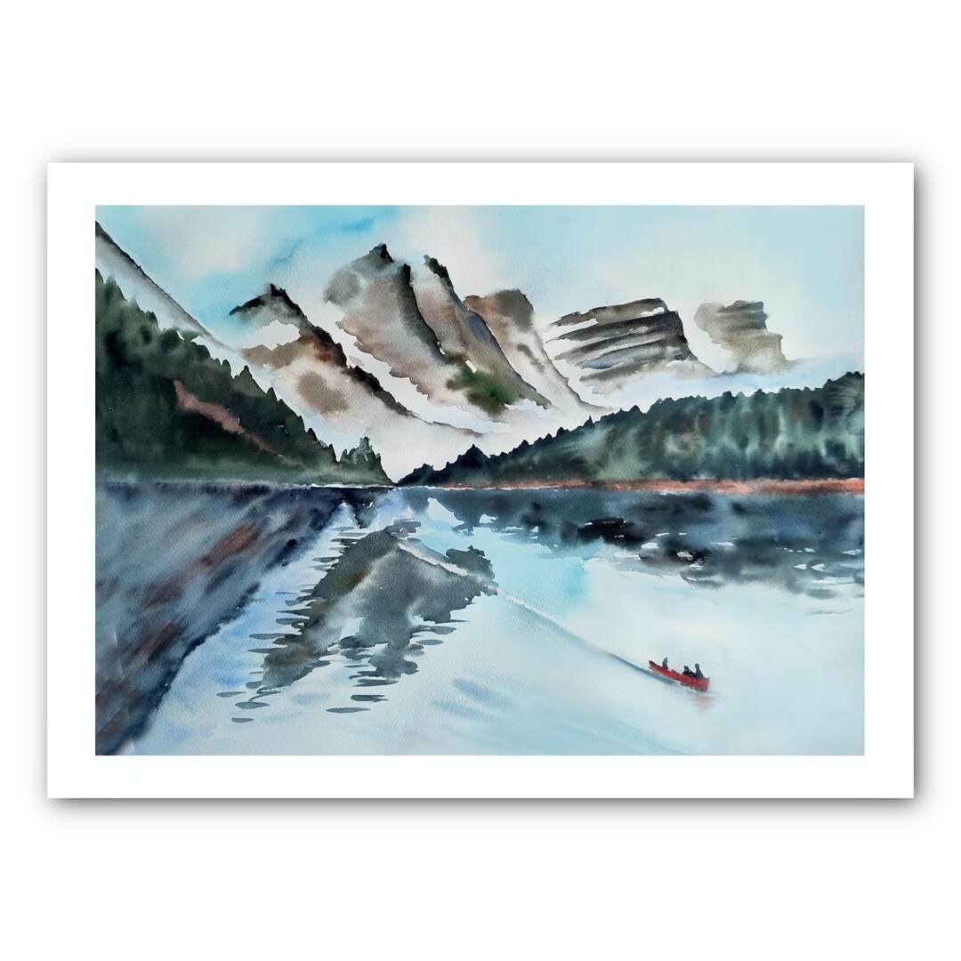 Banff Art Original Art Watercolour Painting Hand Made Art National Park ...