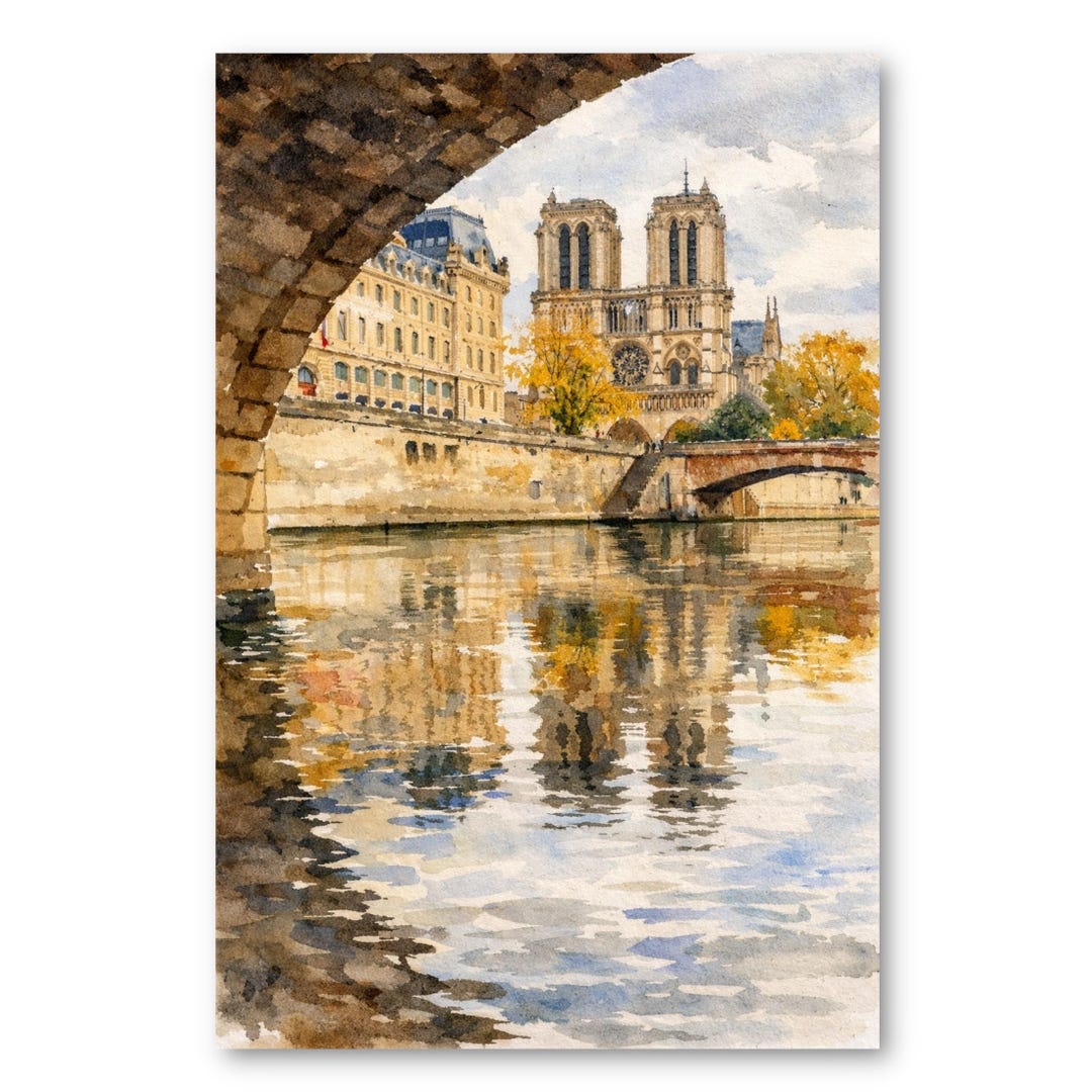 Paris Art, Original Eiffel Tower Artwork, France Scene Watercolor ...