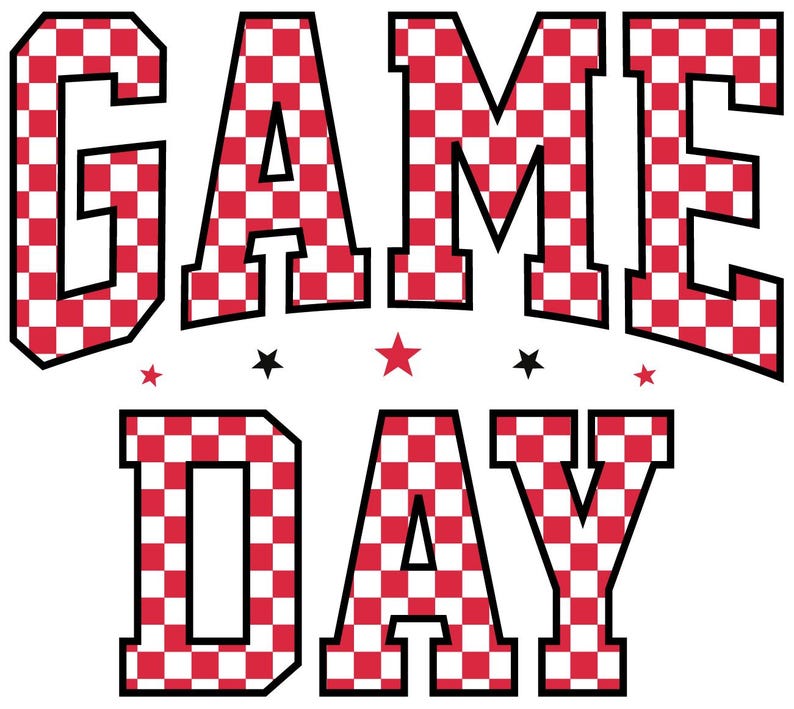 Retro Checkered Game Day Red – PNG, SVG, PDF, Dxf, Eps Files for ...
