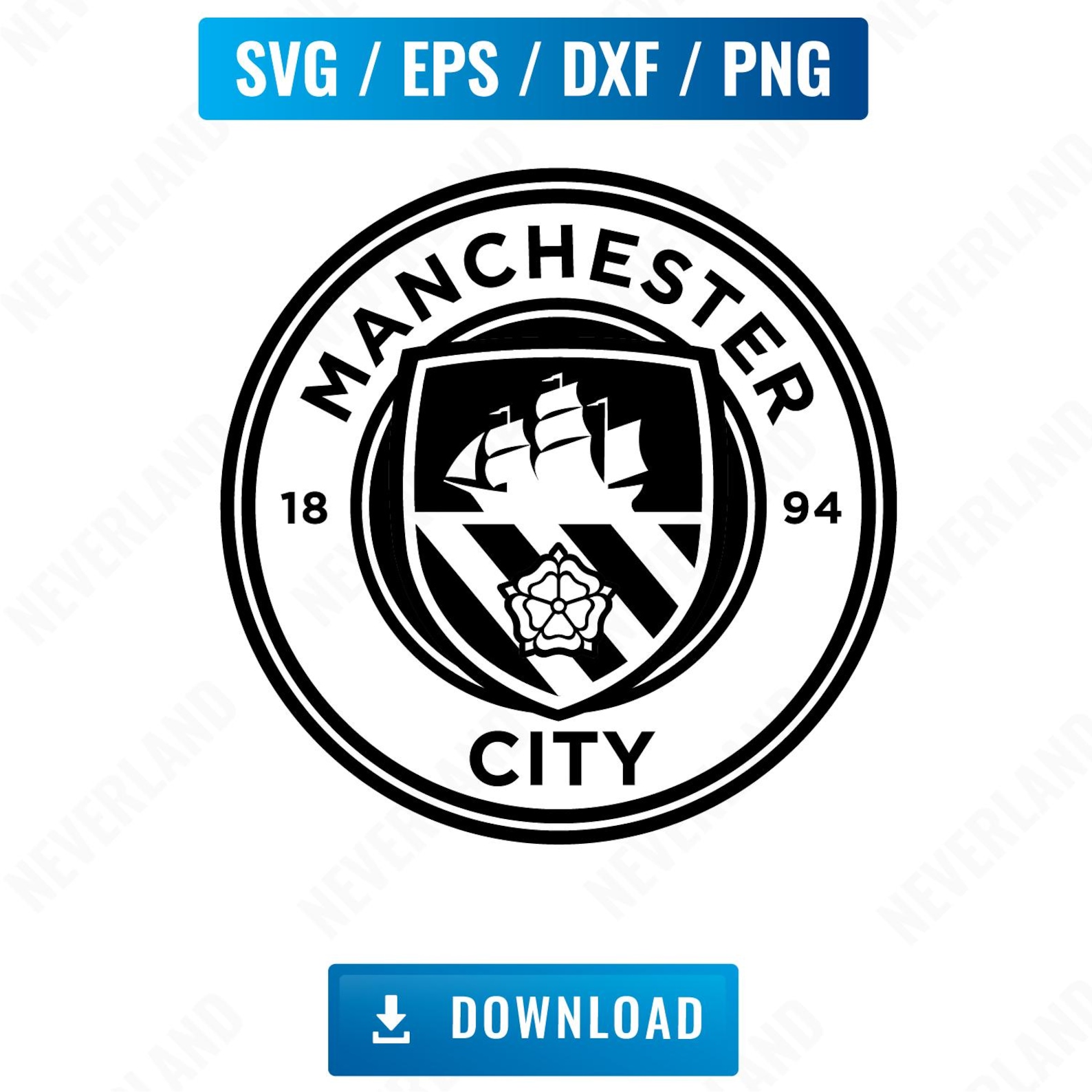 Manchester City SVG, PNG, PDF & Dxf Files T-shirt Design Digital Prints ...