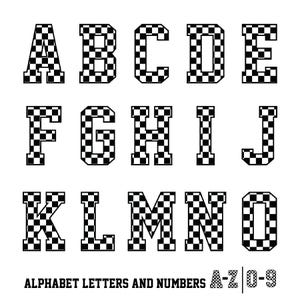 Checkered Alphabet and Numbers PNG Bundle, Racing Flag Letters, High ...