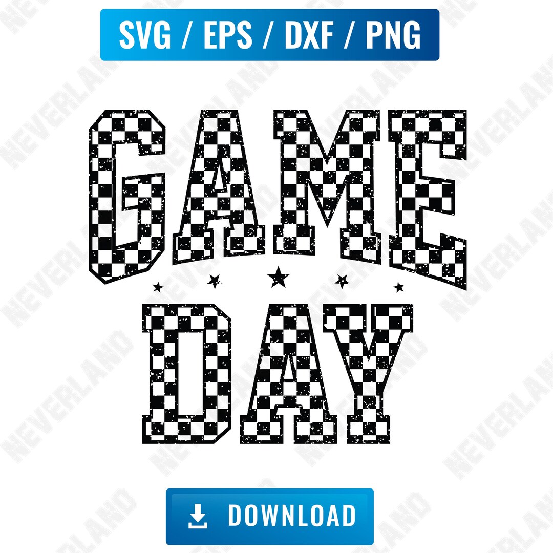 Retro Checkered Game Day Files – PNG, SVG, PDF, Dxf, Eps Files for Sublimation, School Sports ...