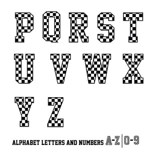Checkered Racing Flag Alphabet and Numbers PNG Bundle (digital Download ...