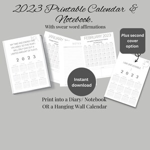 Printable 2023 Calendar Notebook Wall Calendar. Lots of - Etsy
