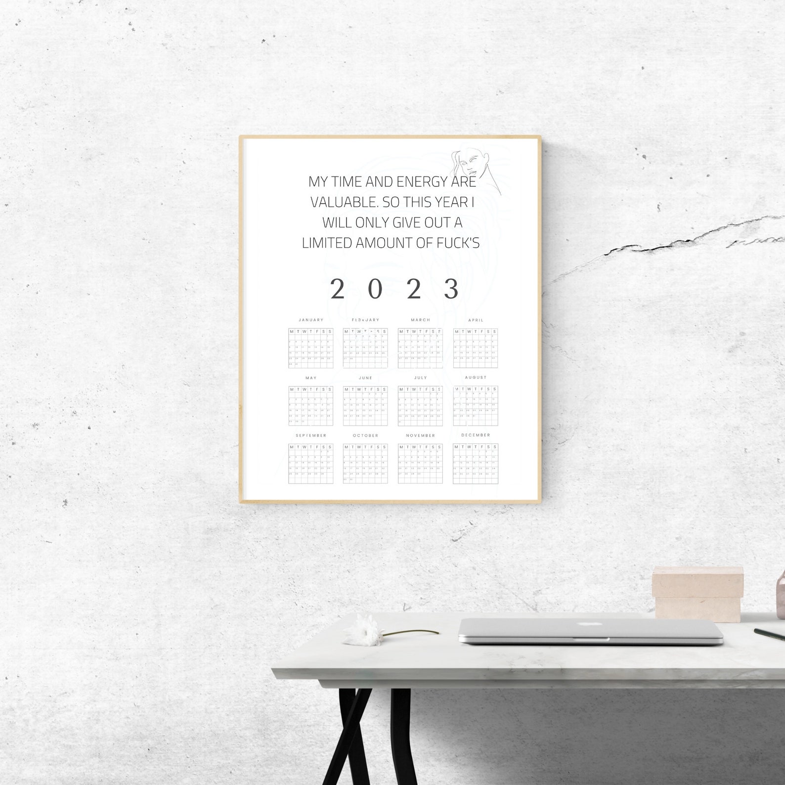 Printable 2023 Calendar | Notebook | Wall Calendar | Funny Affirmation ...