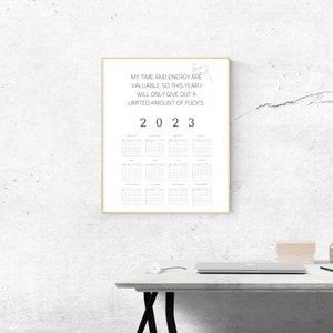 Printable 2023 Calendar | Notebook | Wall Calendar | Funny Affirmation ...