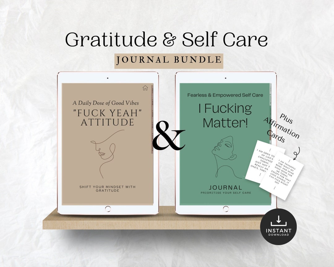 Well Being Journal Bundle, Self Care, Gratitude Log, Self Love ...