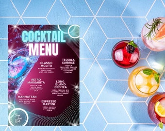 A5 Cocktail Menu - Etsy