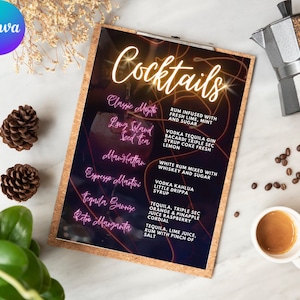 Create Your Own Cocktail Menu With Free Shooter Menu - Canva Template ...