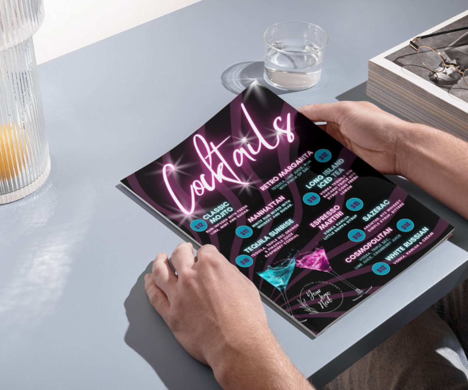 100% Editable Cocktail Menu - 4 Sizes - Canva Templates - Digital ...