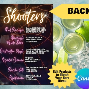 Create Your Own Cocktail Menu With Free Shooter Menu - Canva Template ...