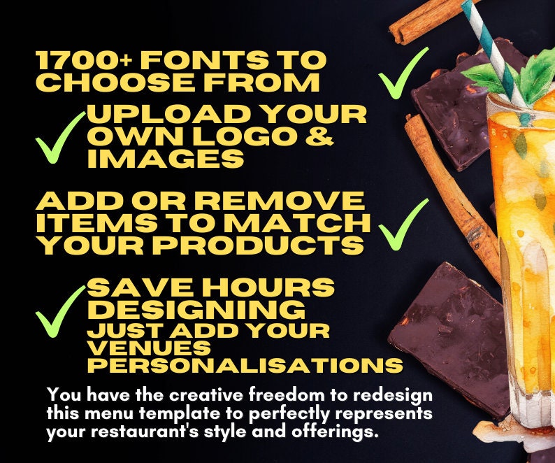 Create Your Own Cocktail Menu With Free Shooter Menu - Canva Template ...