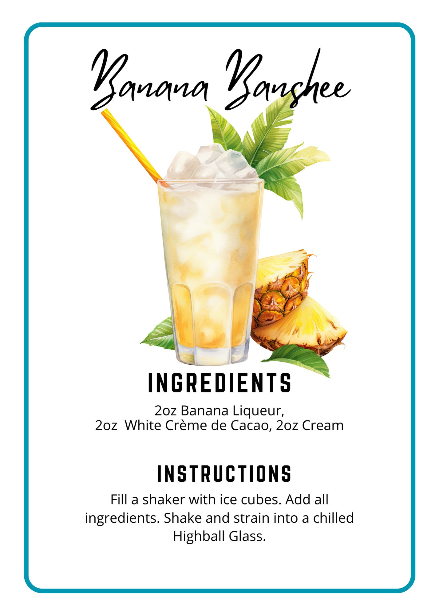 Cocktail Recipe Cards Template, 200+ Editable Drink Recipe Cards ...