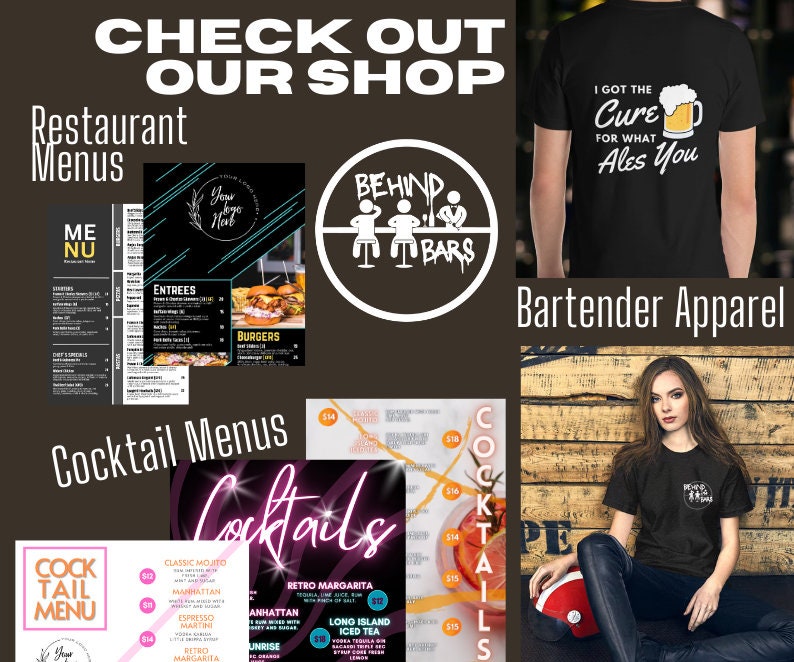 Editable Cocktail Menu Template: Bar & Restaurant Drink List (canva) - Etsy