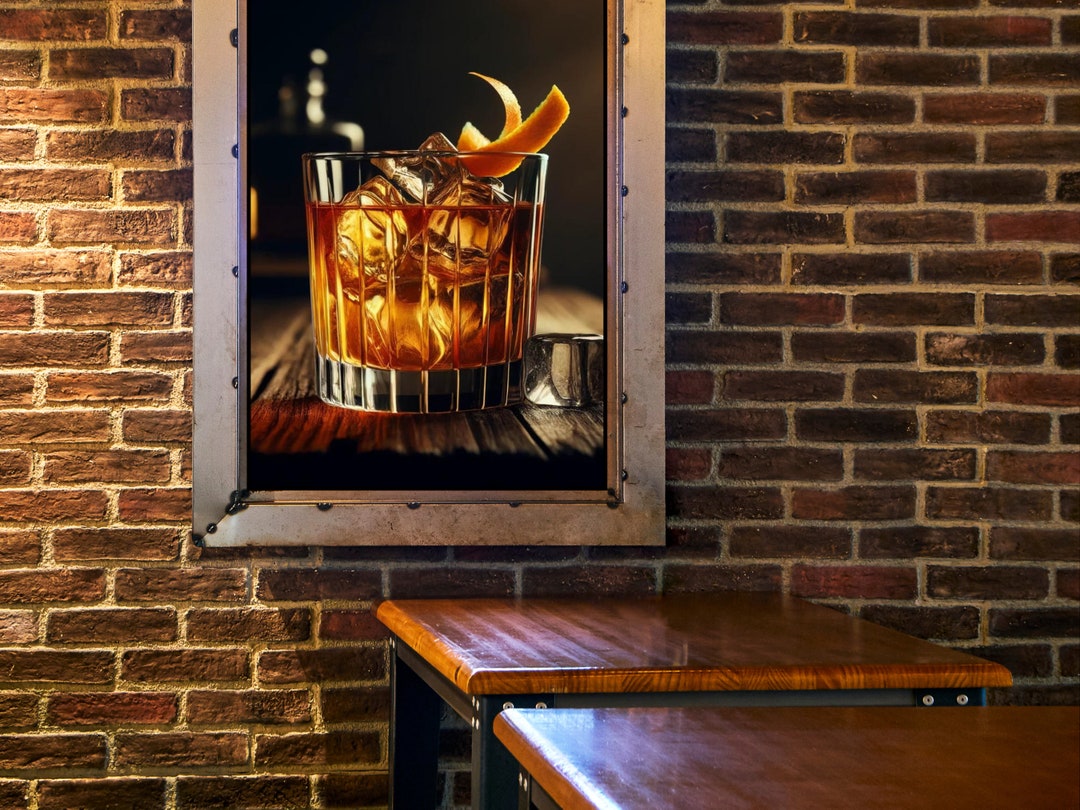 Cocktail Wall Art Printable - an Old Fashioned - Bar Cart Prints, Bar ...