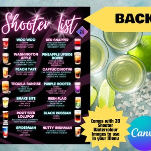 100% Editable NEON Cocktail Menu Design - Canva Template With Free ...